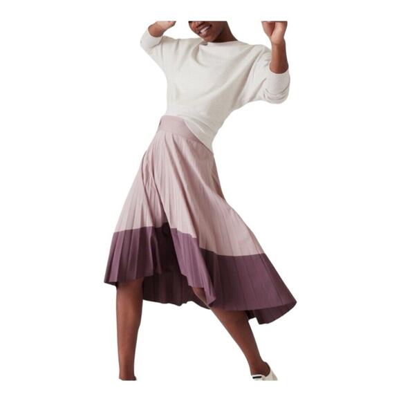 Athleta | Skirts | Athleta Swing Forward Pleated Midi Skirt Hilo Sz ...